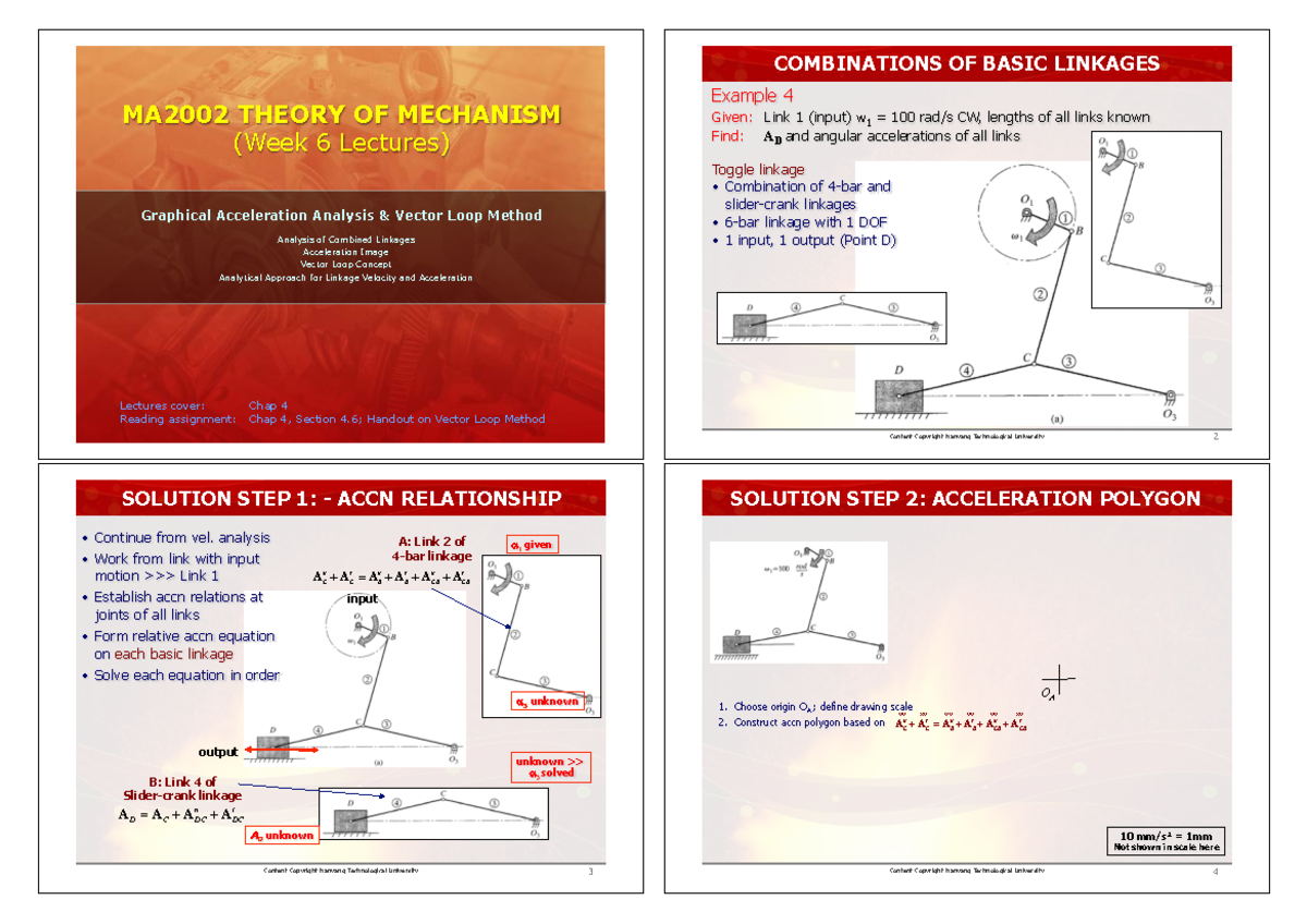 15S2 MA2002 Week6 -Nil- Analysis of Combined Linkages Acceleration Image Vector Loop Concept ...
