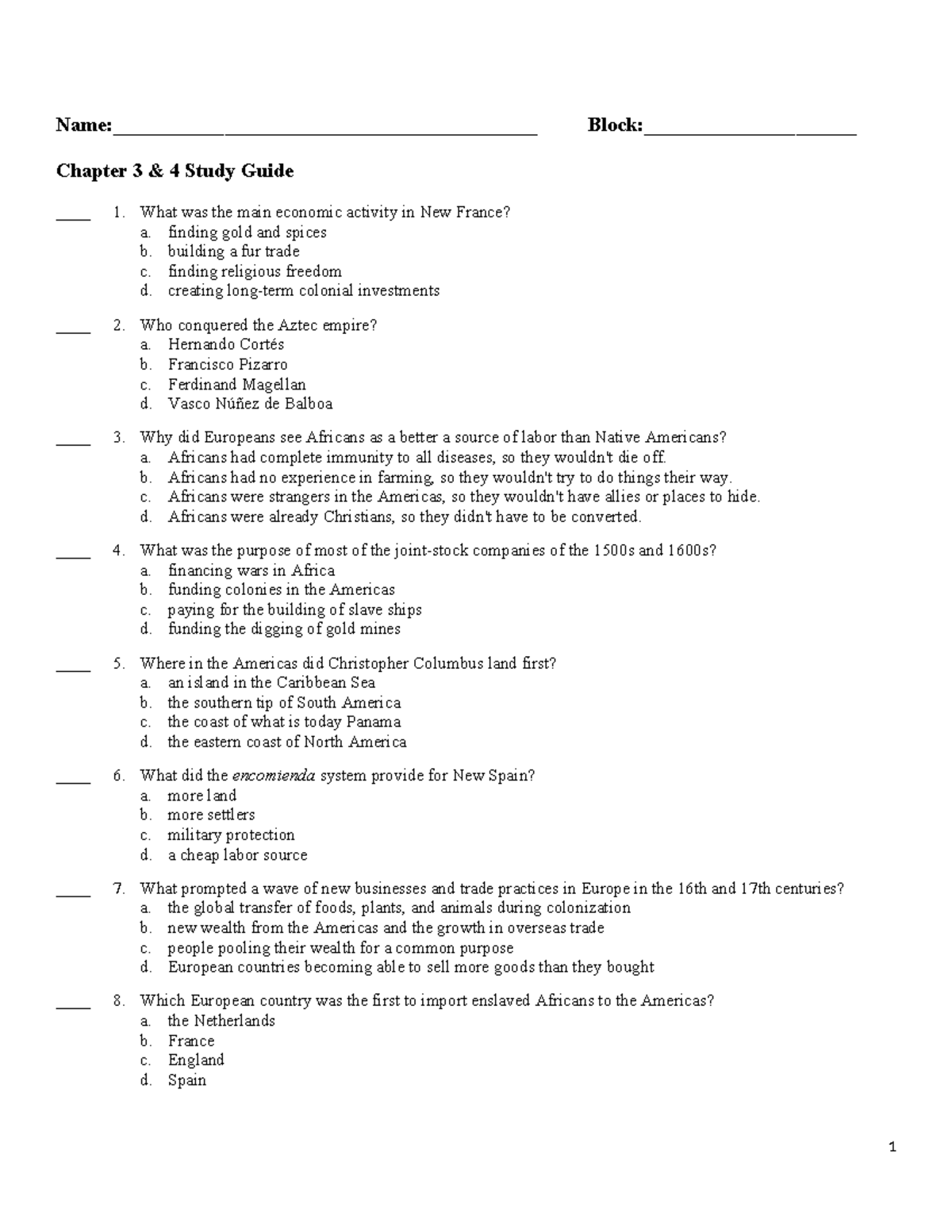 Chapter 34 Study Guide - Notes! - Name ...
