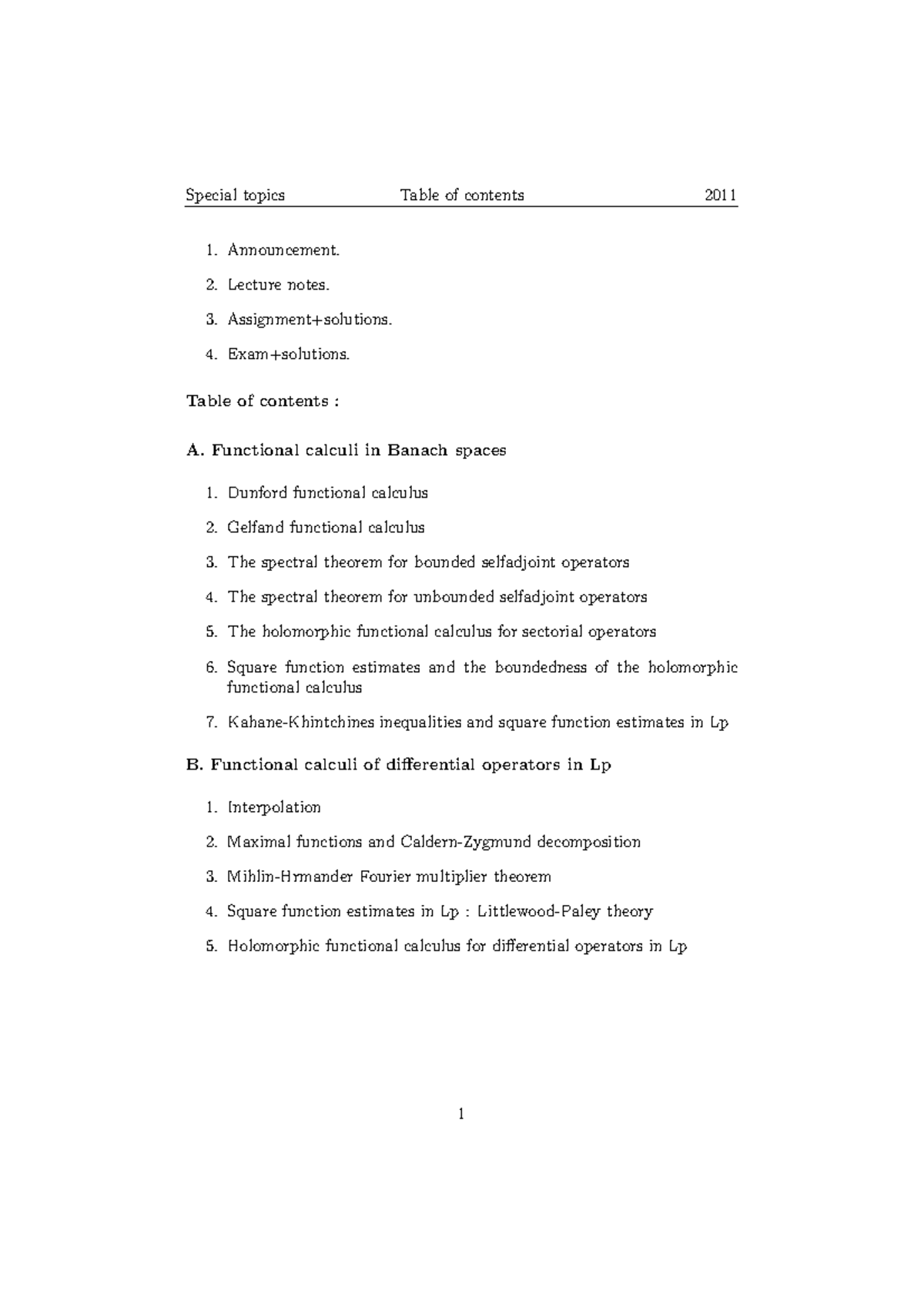 special-topics-table-of-contents-2011-studocu