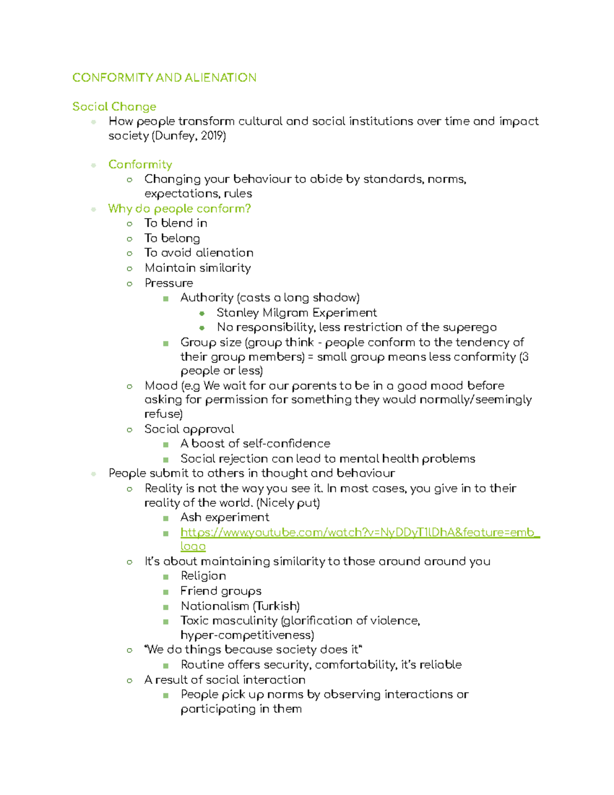 HSB4U Conformity and Alienation - CONFORMITY AND ALIENATION Social ...