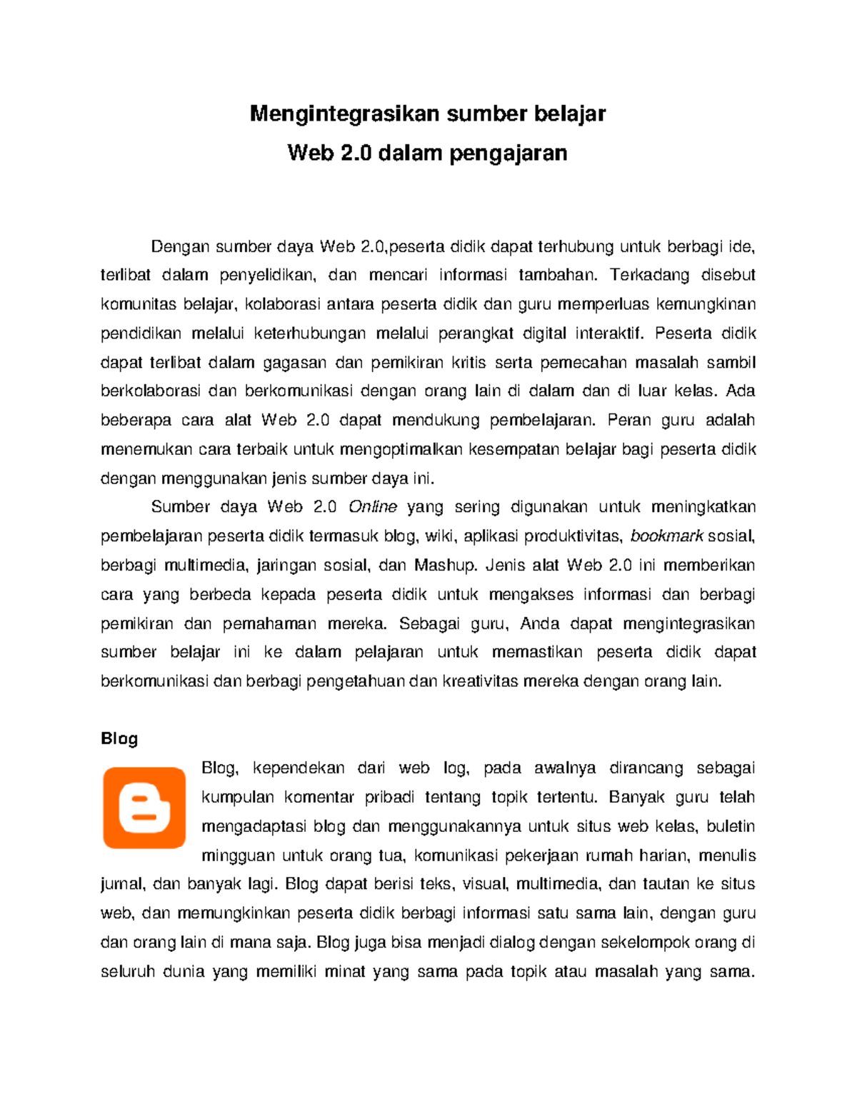 C.3. Mengintegrasikan sumber belajar Web 2.0 dalam pengajaran - Mengintegrasikan sumber belajar ...