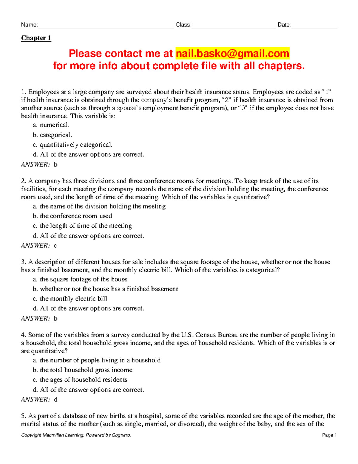 The Basic Practice of Statistics, 9e David Moore, William Notz, Michael ...