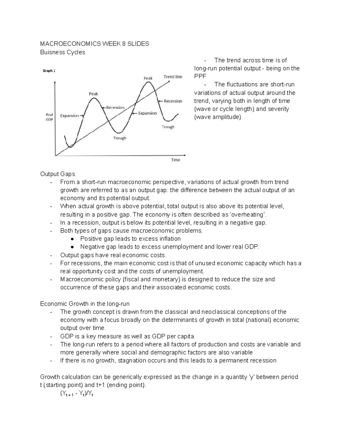 WEEK 8 Slides - Macro Notes Week 8 - MACROECONOMICS WEEK 8 SLIDES ...