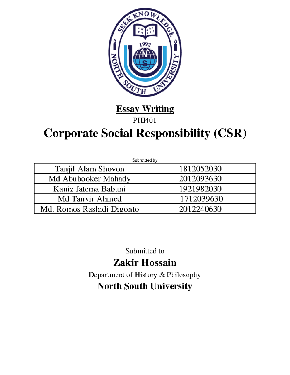 Phi401 report on csr - Phi group assignment - Essay Writing PHI Corporate Social Responsibility ...