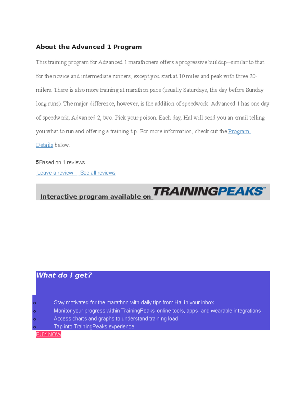 Advanced 1 Marathon Training - About the Advanced 1 Program This ...