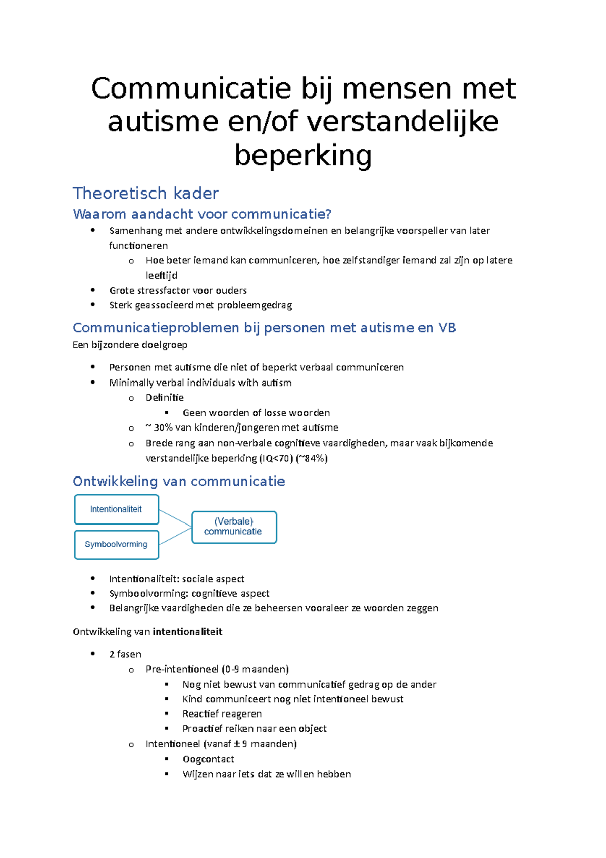 College 1 - Communicatie bij autisme - Orthopedagogiek: Handicaps - KU ...