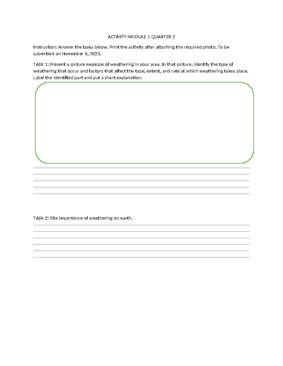 Activity Module 1 Quarter 2 - Bachelor of Secondary Education major in ...