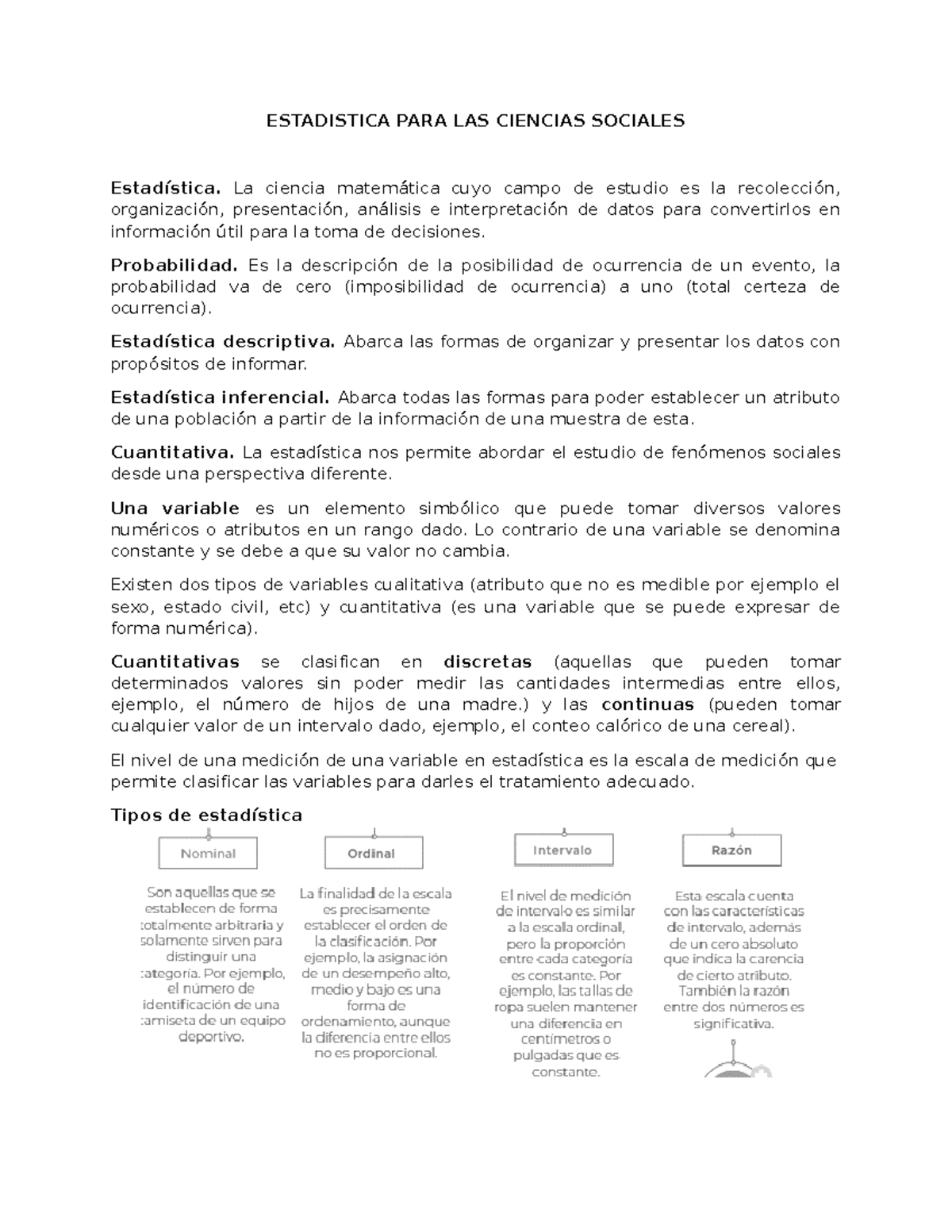 Estadistica Para Las Ciencias Sociales Estadistica Para Las Ciencias