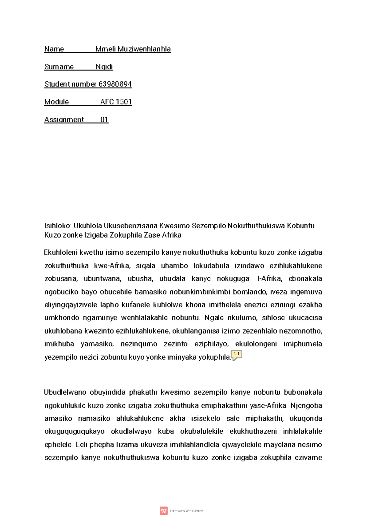 Mmeli Muziwenhlanhla Ngidi 14510567 0 - Name MmeliMuziwenhlanhla ...