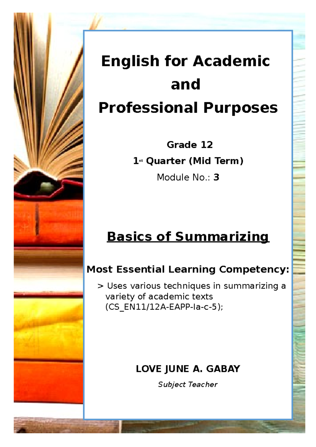 EAPP-Module-2 - Sdjwjwnms - English for Academic and Professional ...