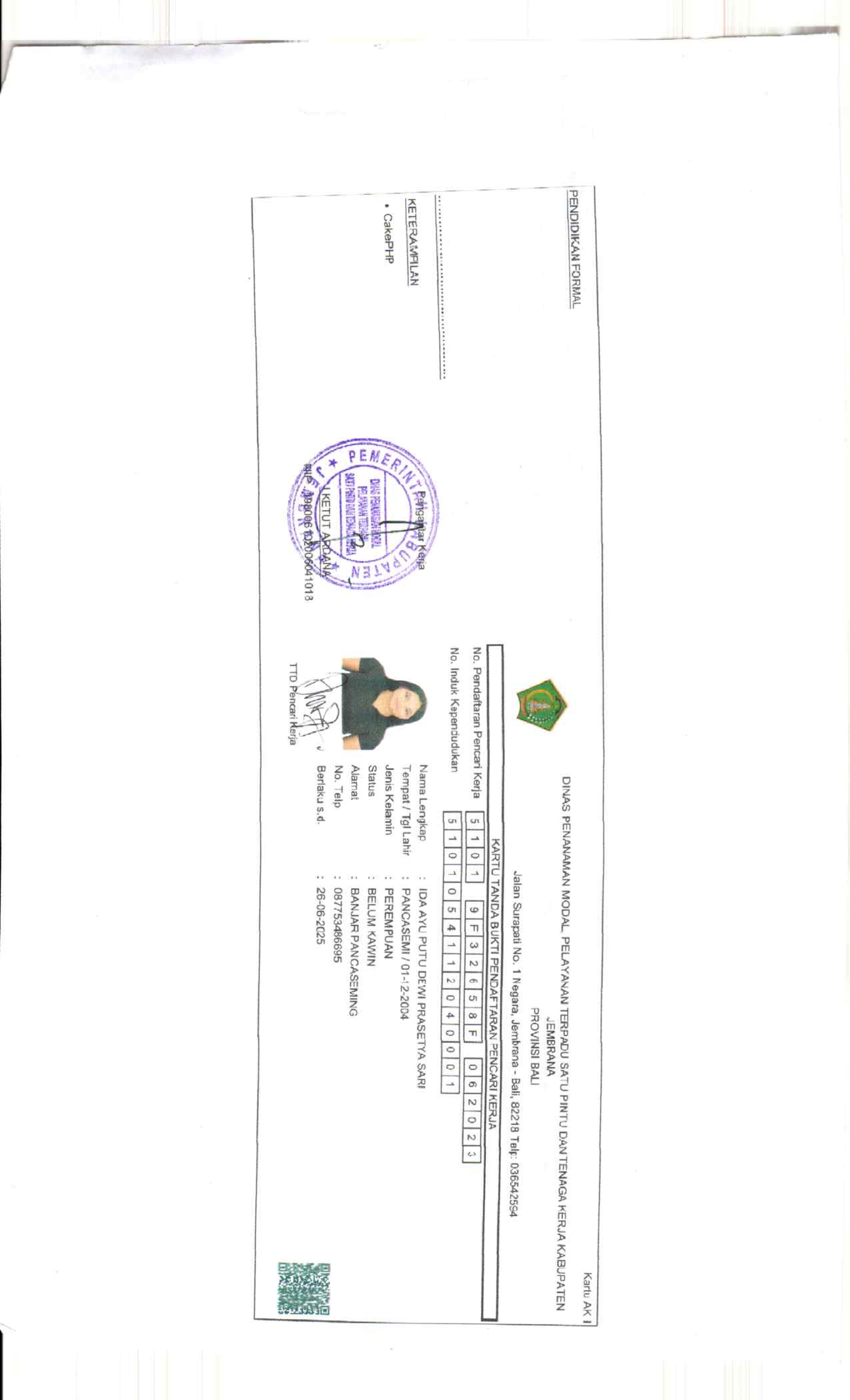 Kartu kerja - dfgfdg - e.g, tepos. Syndrome - Universitas Podomoro ...