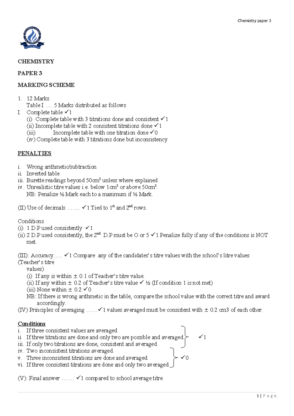 Chemistry PP3 MS - PRACTICALS MANUALS AND THEORY EXAMS - CHEMISTRY ...