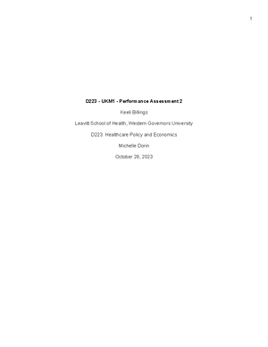 D223 UKM1 Task 2 template - D223 – UKM1 – Performance Assessment 2 Amy ...