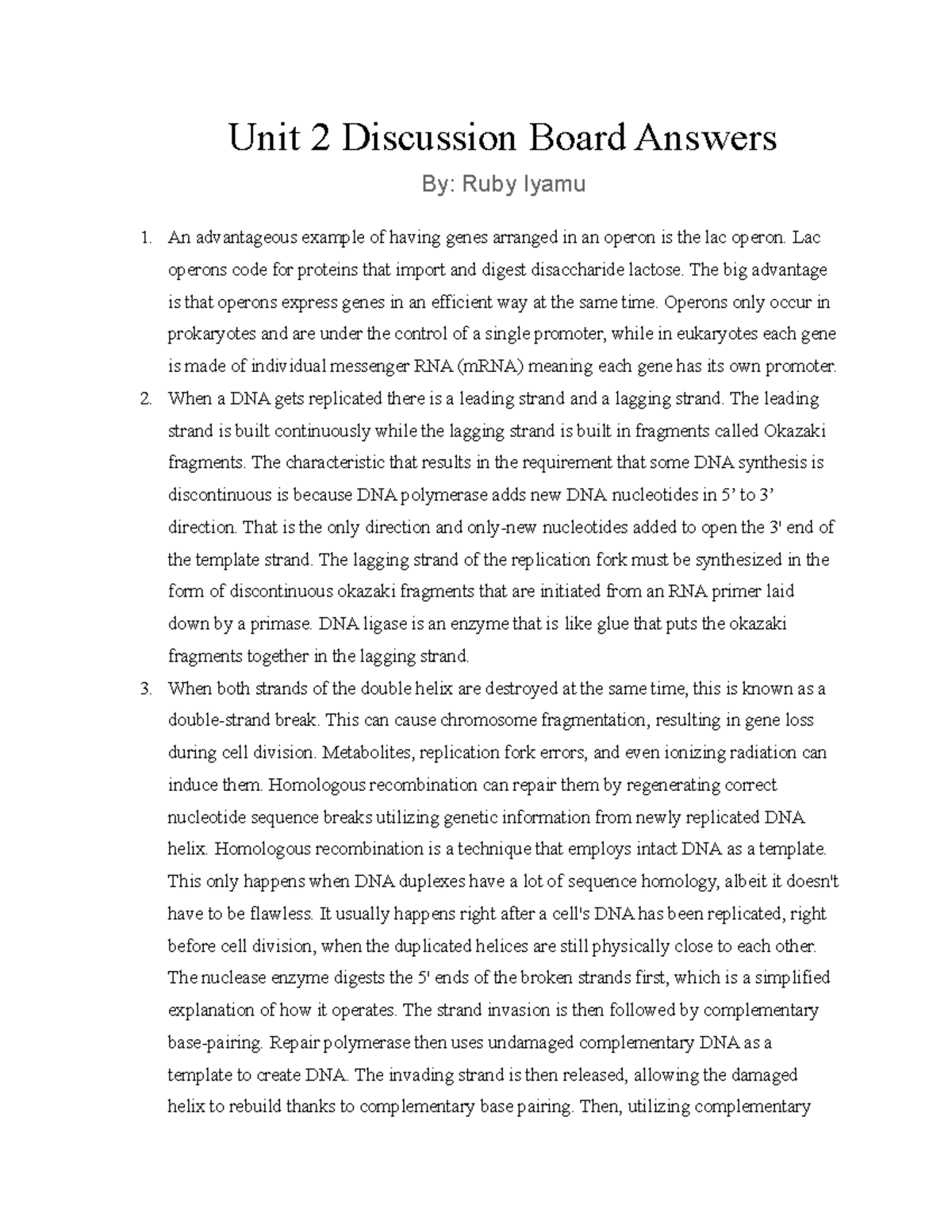 Unit 2 Discussion Board Assignment - Unit 2 Discussion Board Answers By ...