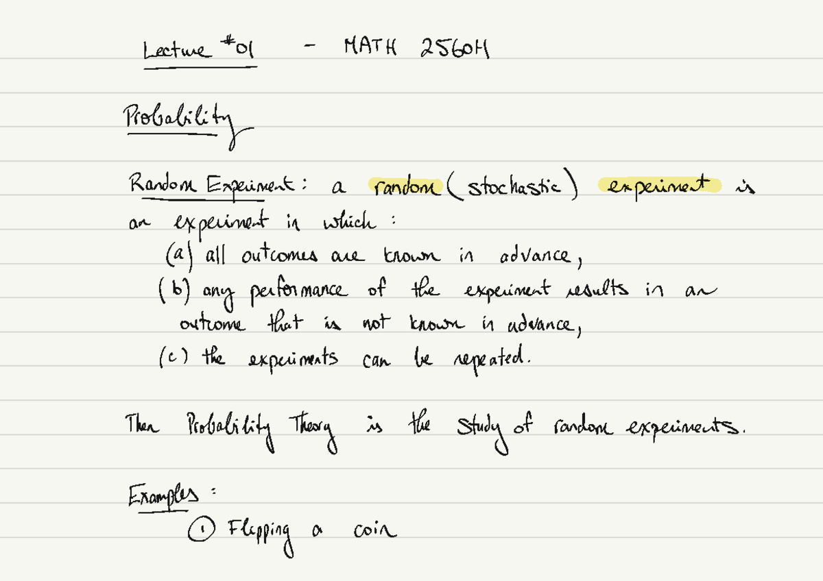 Lecture 01 - Jan 11 - Lect¥ MATH 25604 Probability Randeminent: a ...