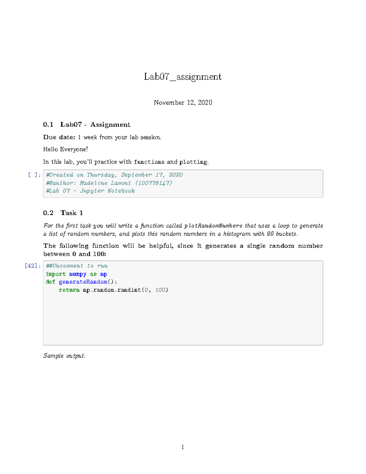 Lab07 assignment - prof: Mariana Shimabukuro - Lab07_assignment November 12, 2020 0 Lab07 ...