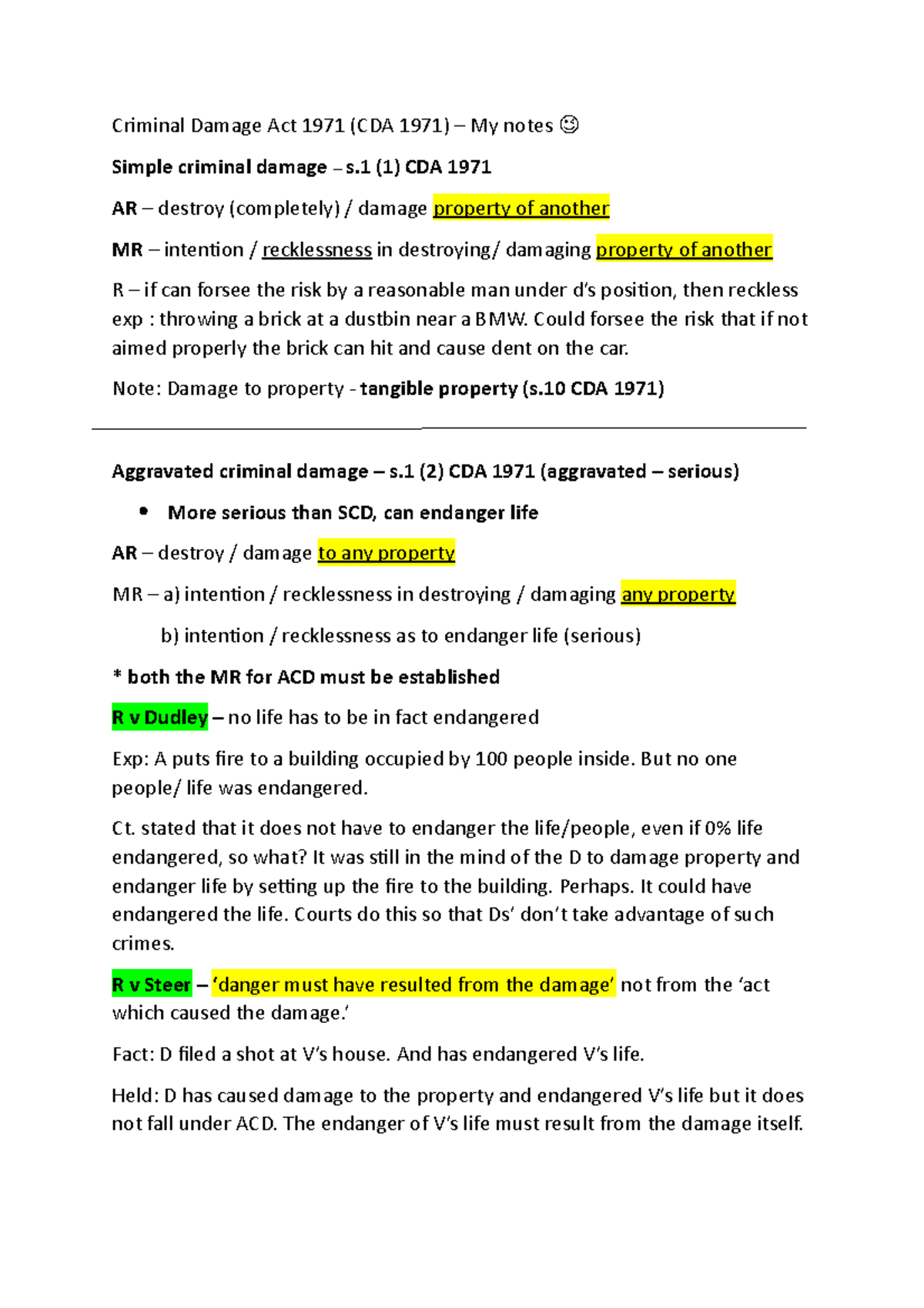 Criminal Damage Act 1971 - Criminal Damage Act 1971 (CDA 1971) – My ...