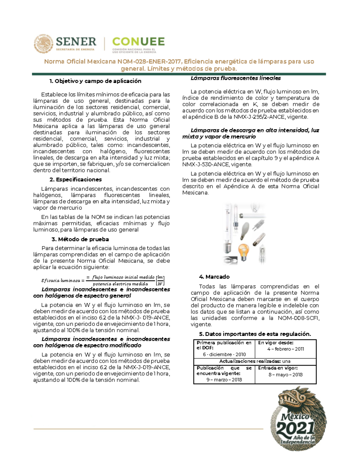 NOM-028 - Lecture notes 1 - Norma Oficial Mexicana NOM-028-ENER-2017 ...