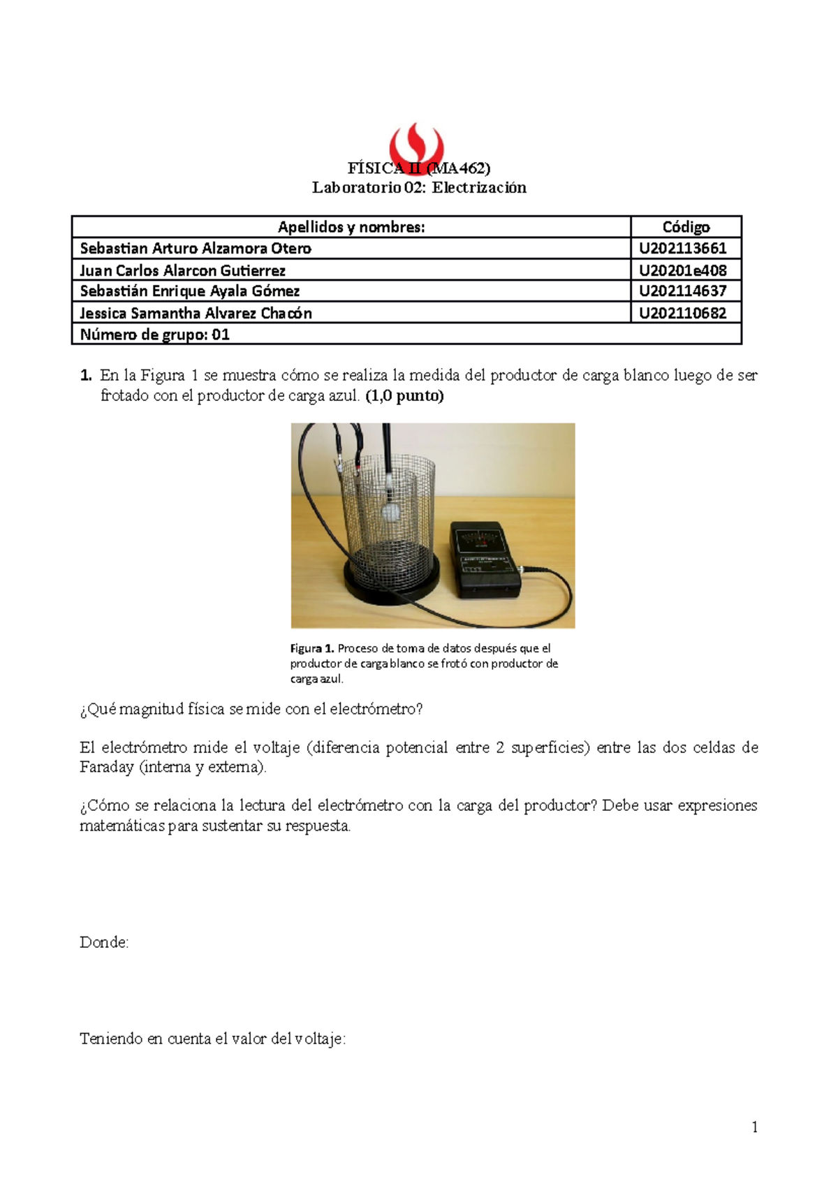Reporte De Laboratorio 02 De Física Ii A Distancia FÍsica Ii Ma462