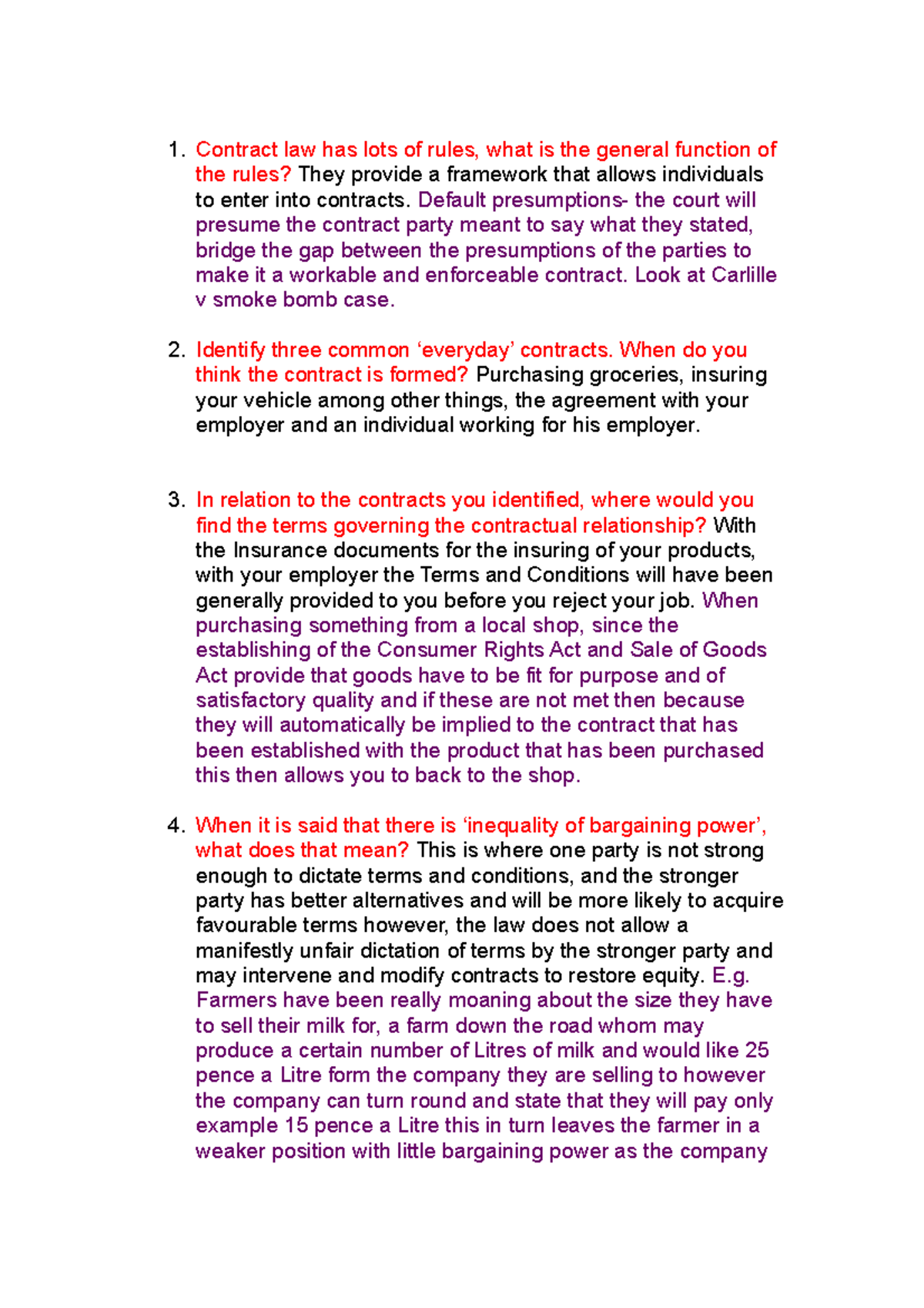 Tutorial week 2 - Andre Naidoo - Contract law has lots of rules, what ...