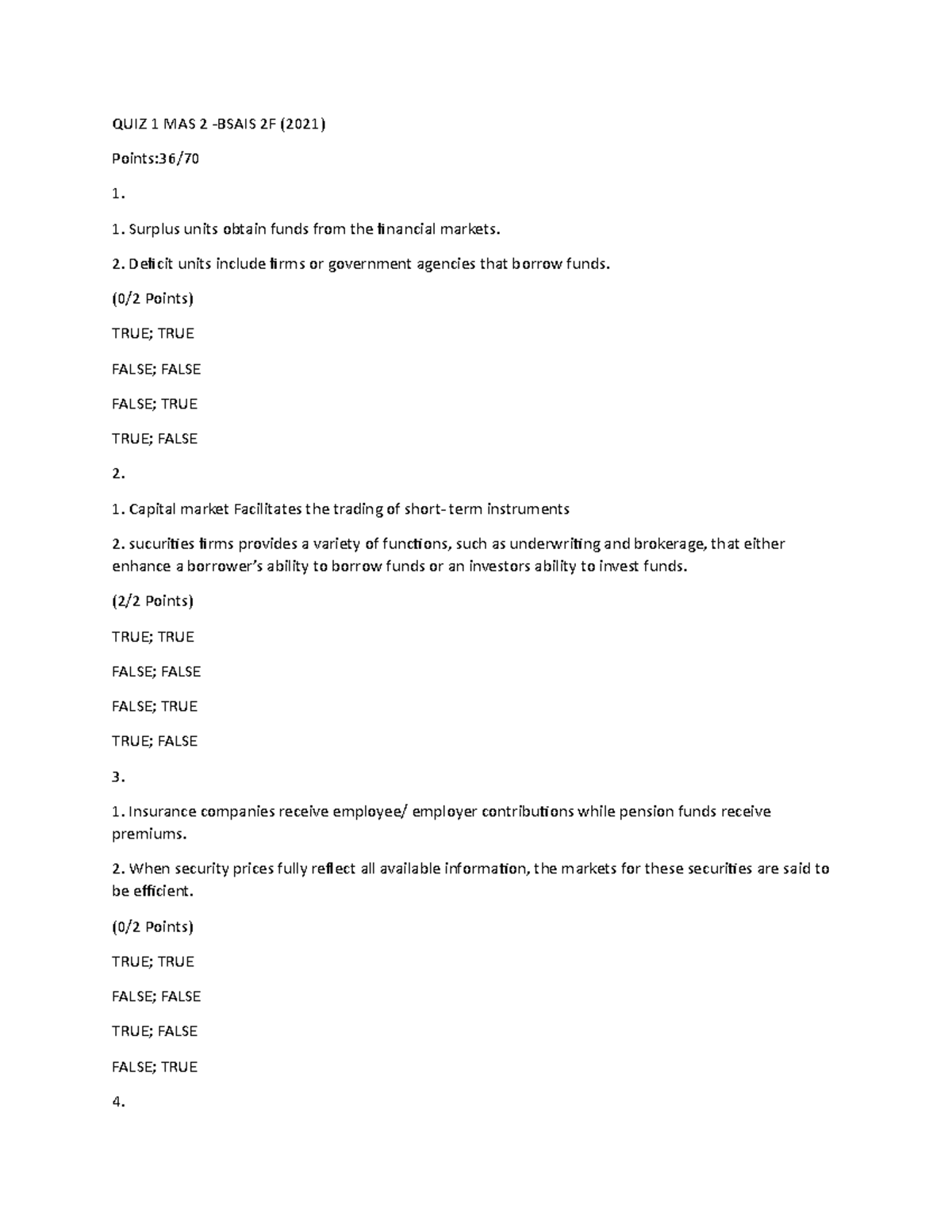 Document (16) - This is a lecture - QUIZ 1 MAS 2 -BSAIS 2F (2021) Points:36/ 1. Surplus units ...