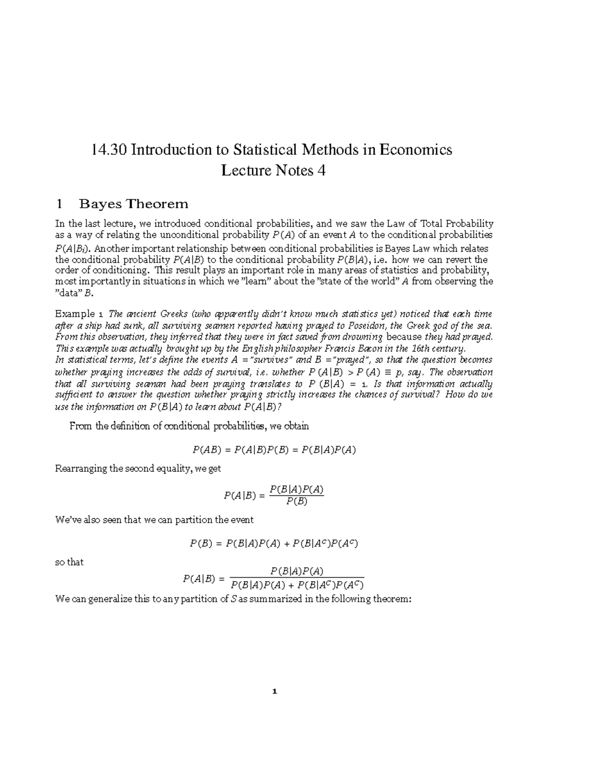 Bayes Theorem And Random Variables 14 Introduction To Statistical