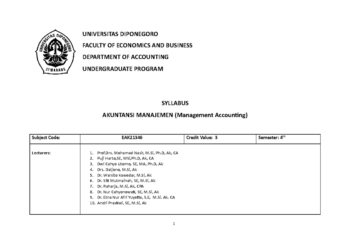 Management Accounting Syllabus UNIVERSITAS DIPONEGORO FACULTY OF management-accounting-syllabus-universitas-diponegoro-faculty-of