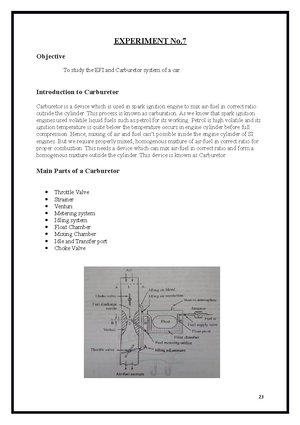 Experiment no 4 - Four stroke petrol Engine - Experiment No: 4 ...