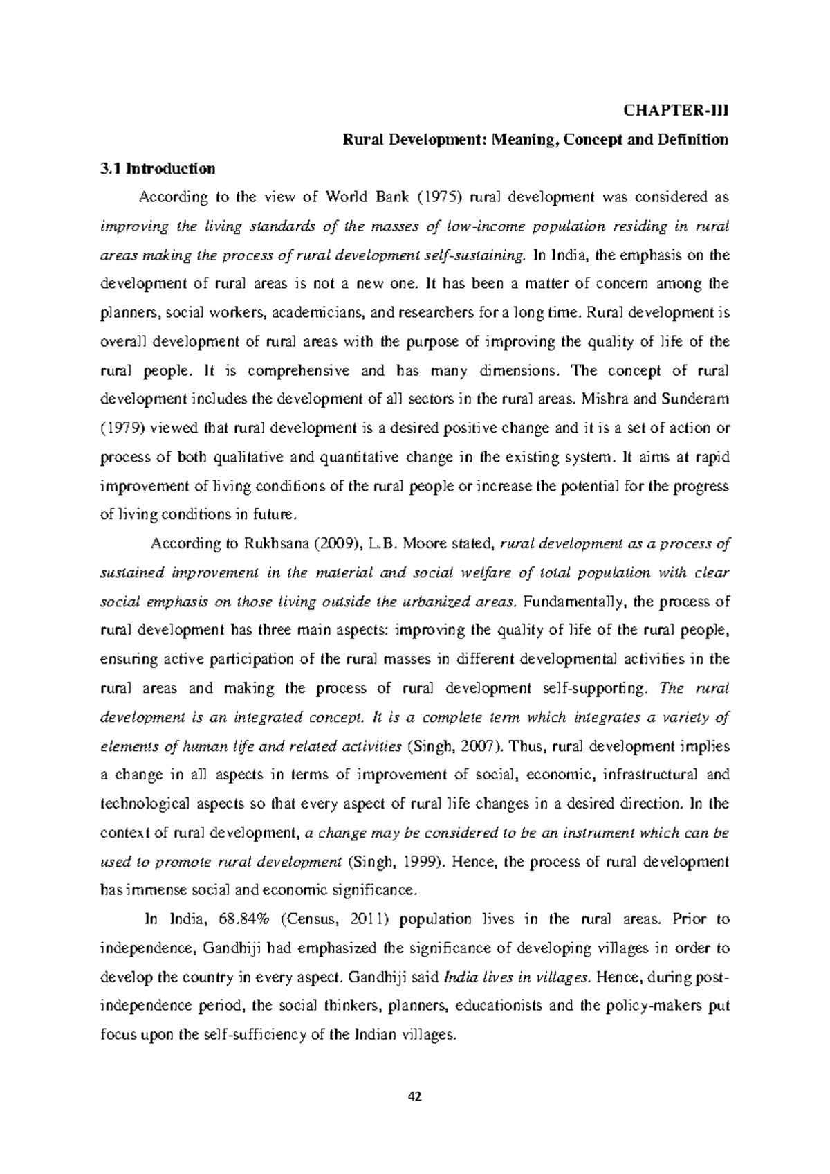 14 chapter 3 - CHAPTER-III Rural Development: Meaning, Concept and ...