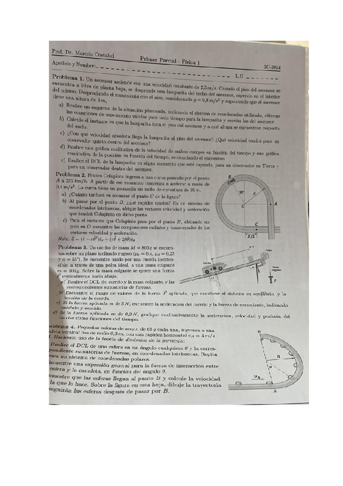 2c 1er parcial 2024 - 2do cuatrimestre - Prof. Dr. Marcelo Costabel ...
