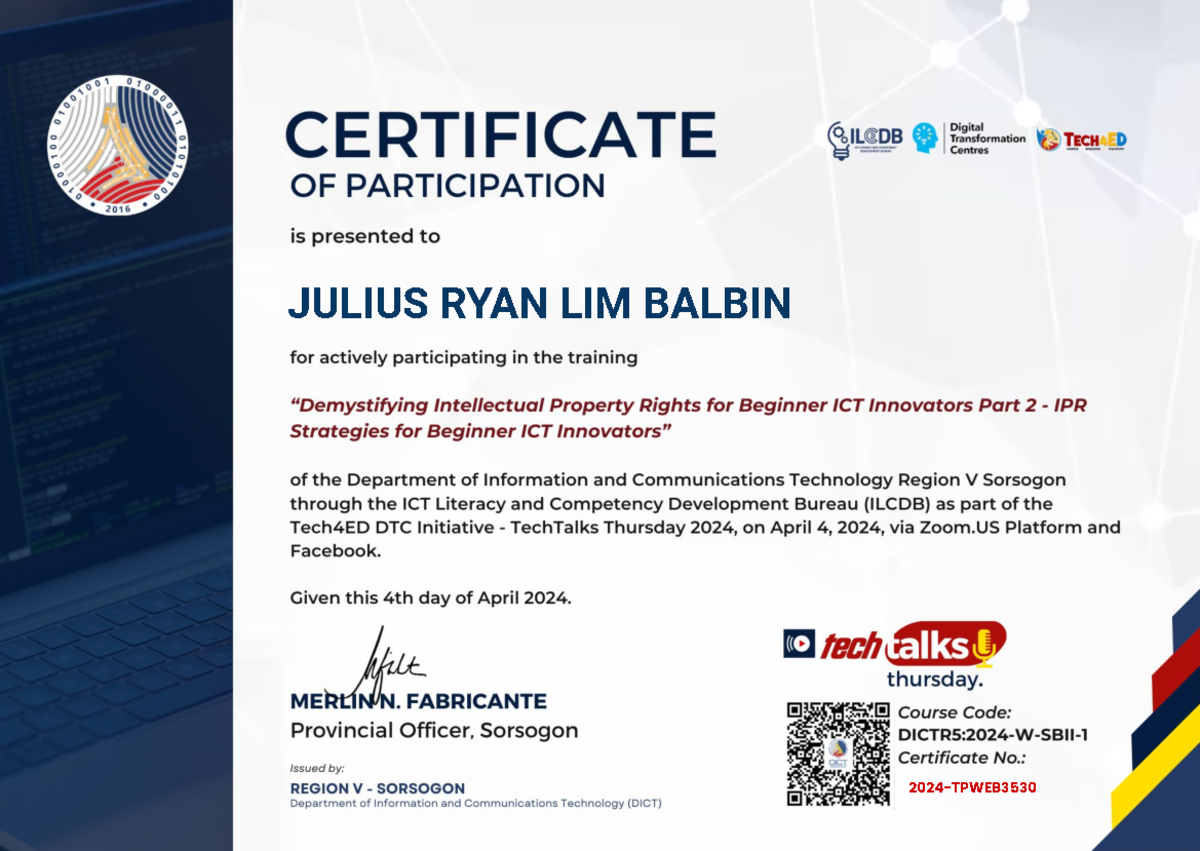 Julius RYAN LIM Balbin Dictr 5 2024-W-SBII-1 - Bachelor of Science in ...