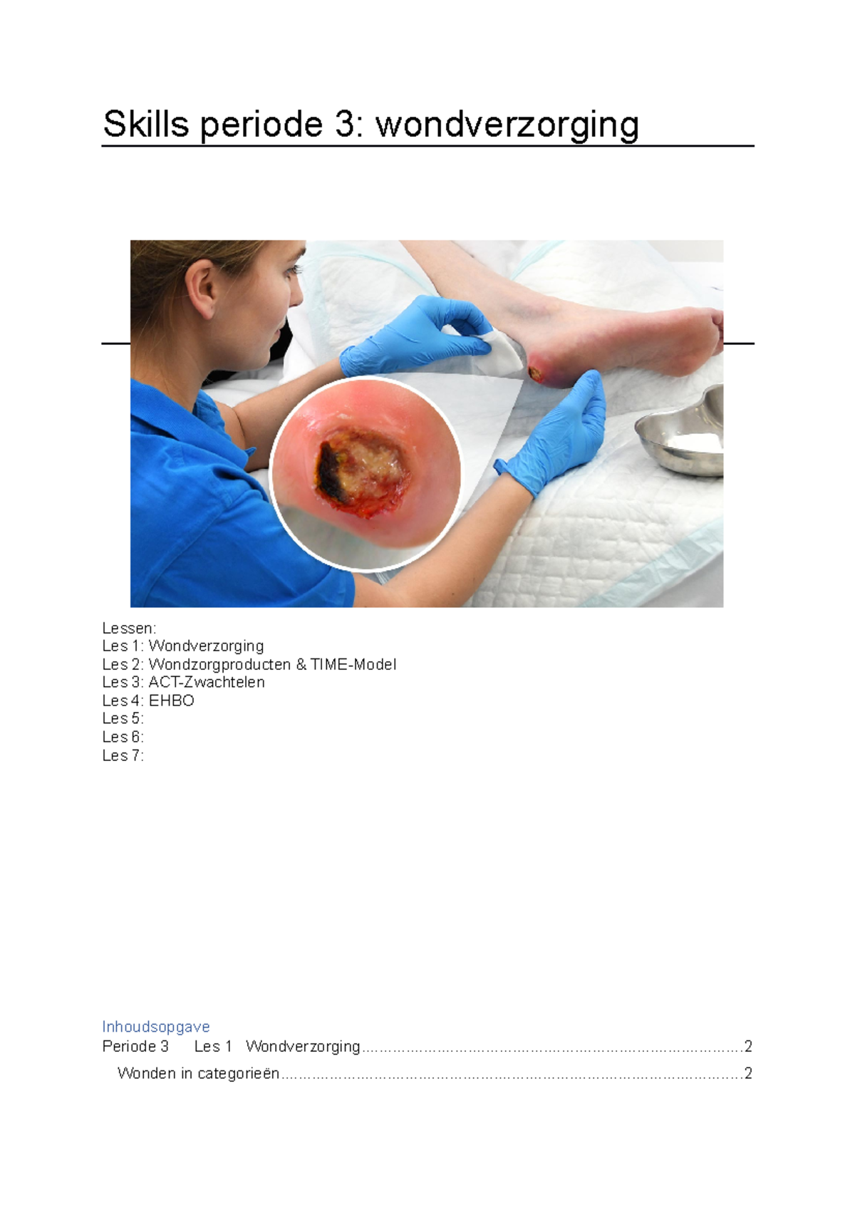 Alle samenvattingen periode 3 VP - Skills periode 3: wondverzorging ...