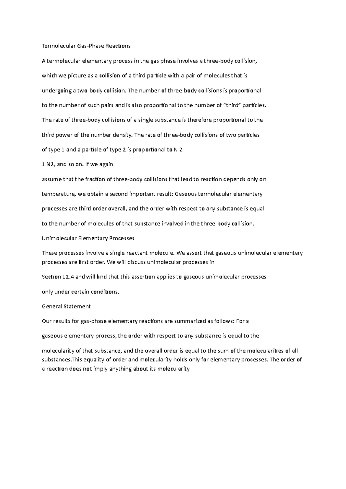 Termolecular Gas - Termolecular Gas-Phase Reactions A termolecular ...