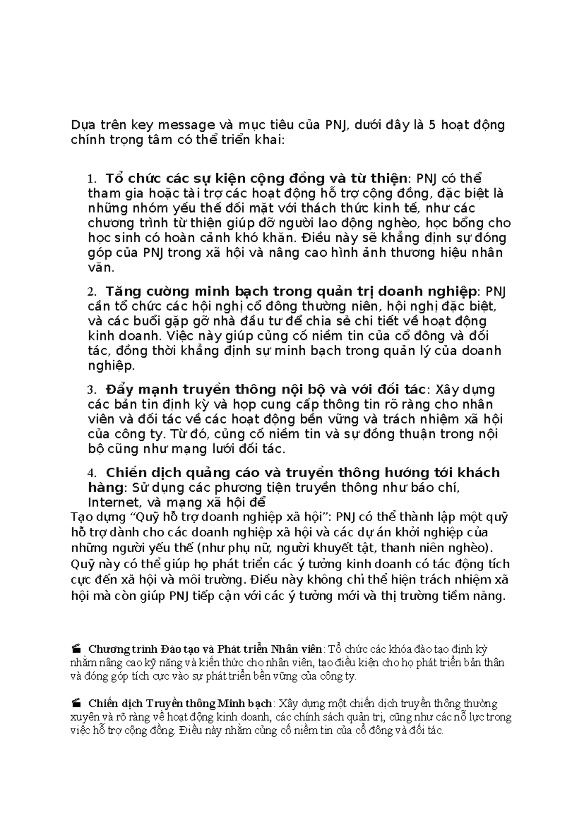 Tài liệu (20) - hsjsshahah - Dựa trên key message và mục tiêu của PNJ ...