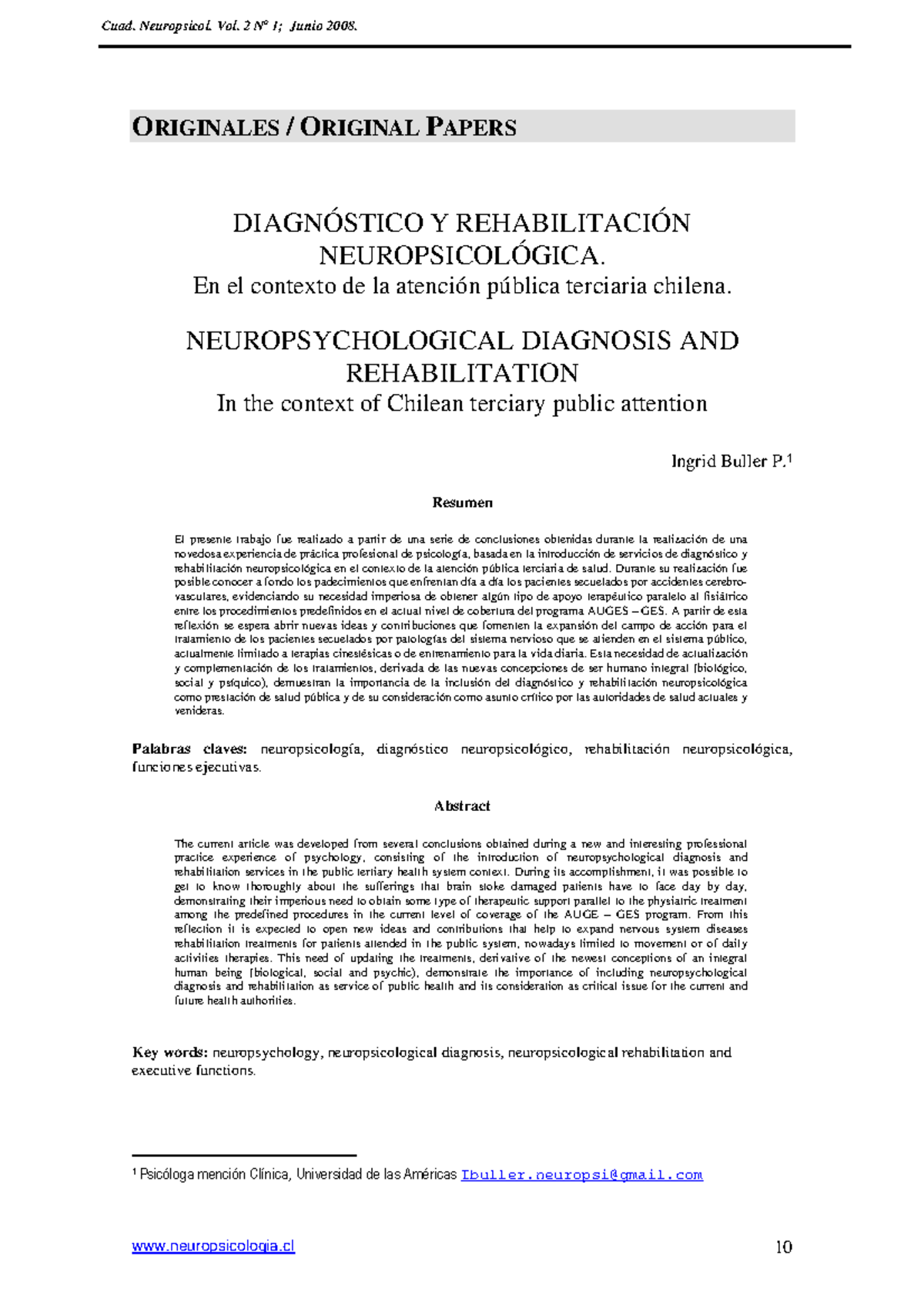 Material complementario S14 Diagnostico Y Rehabilitacion - ORIGINALES / ORIGINAL PAPERS ...