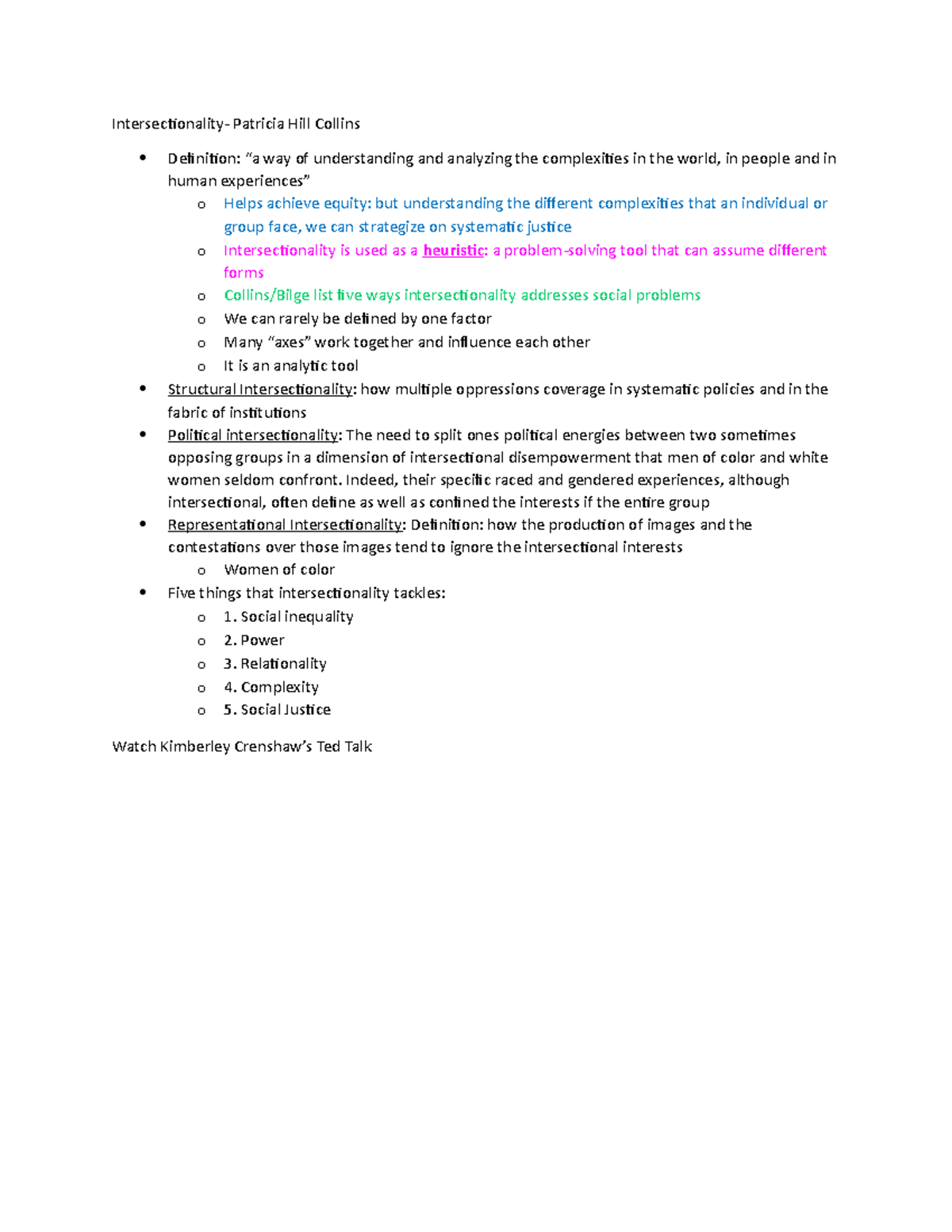 Intersectionality - Indeed, their specific raced and gendered ...