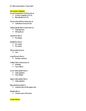 PT700 Block 2 Notes - PT 700 - Studocu