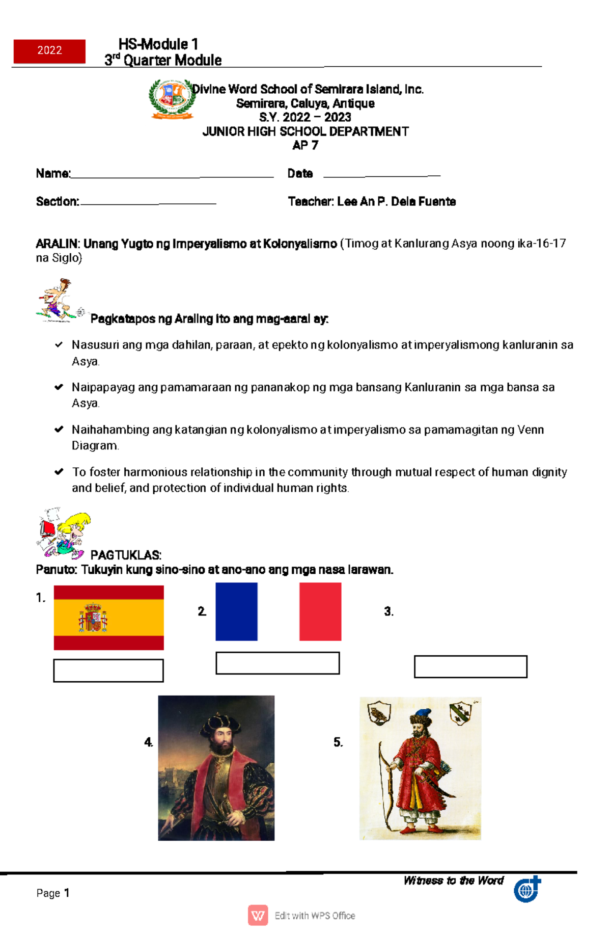 Ap 1 3rd quarter - Module ap - 3 rd QuarterModule WitnesstotheWord 2022 ...