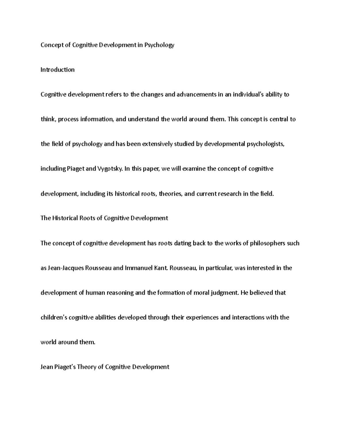 DP4 - notes - Concept of Cognitive Development in Psychology ...