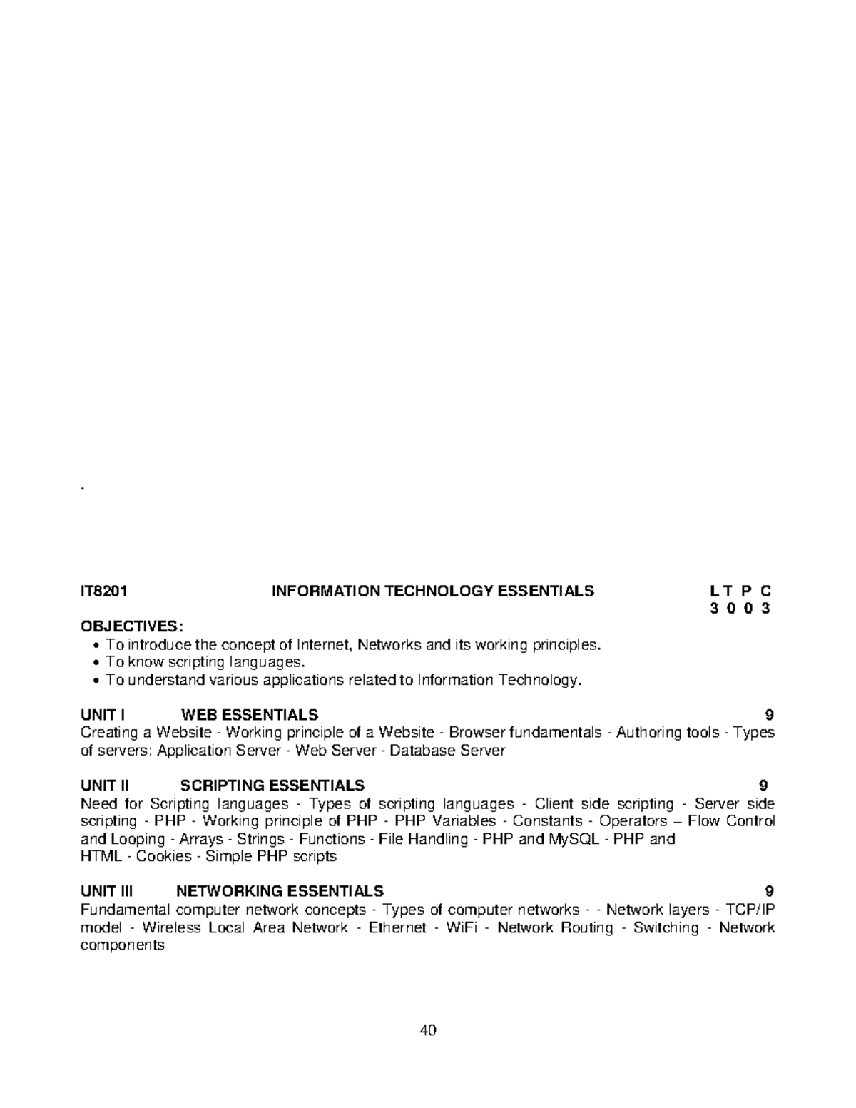 IT8201 - Information Technology - 40 . IT8201 INFORMATION TECHNOLOGY ...