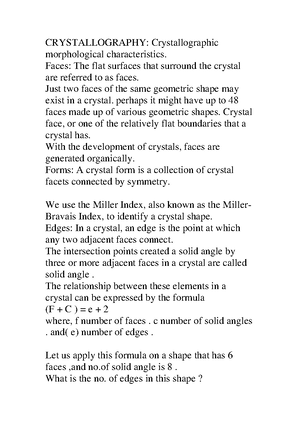 Q1 - crystallography - CRYSTALLOGRAPHY. The study of symmetry-based ...