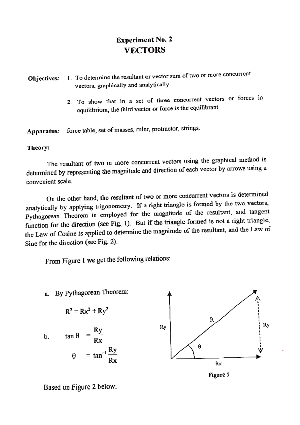 Vectors-LAB-02 - lab reort - PHYSICS - Studocu
