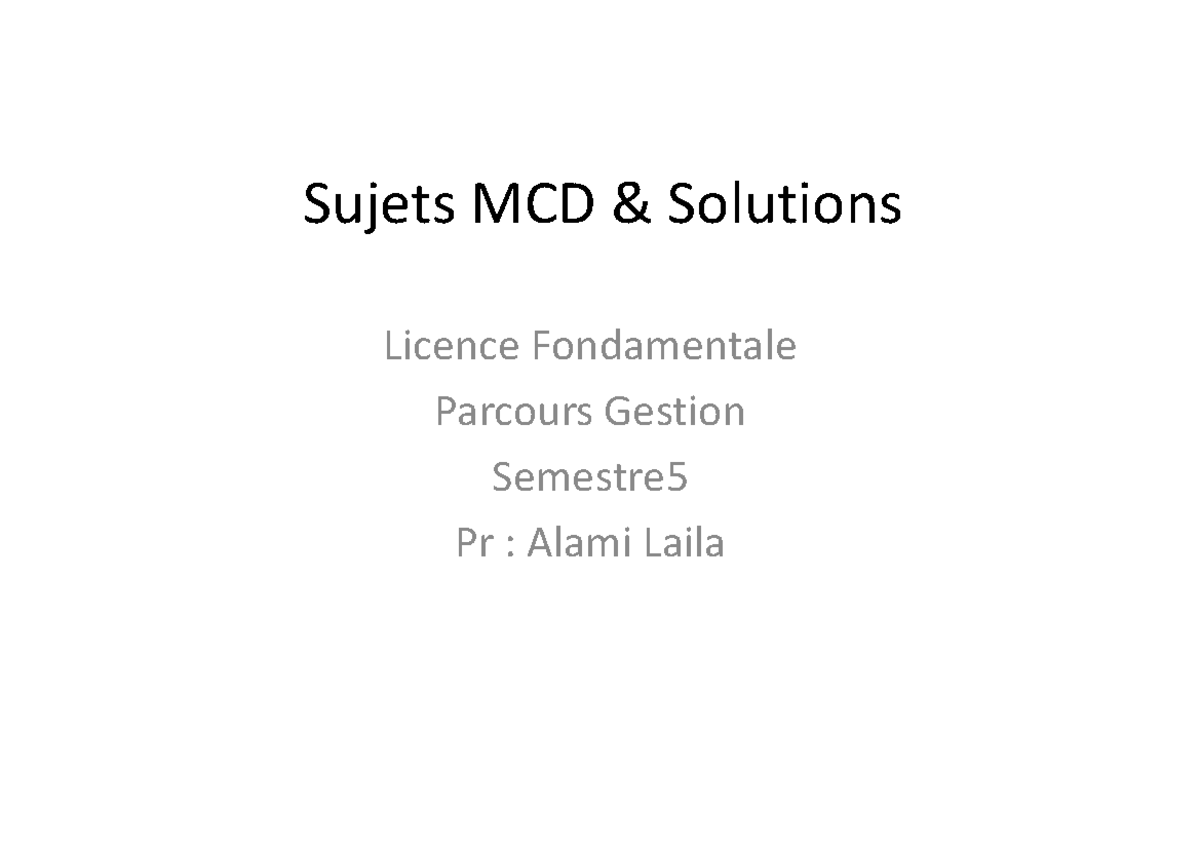 Mcd 3 - fhhu nbh bjhb bhv hjvh ghvhg - Sujets MCD & Solutions Licence ...