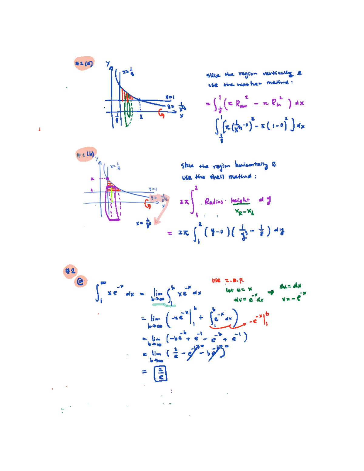 Exam 1 Unit answer keys - 7 a Y too slice the region verticals use the ...