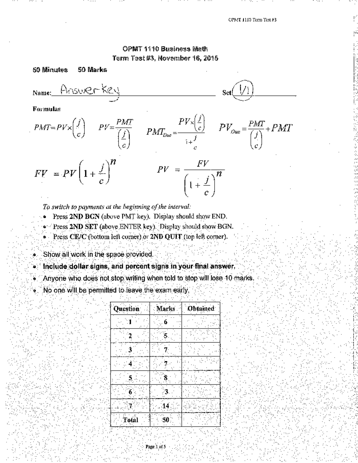 Test 11 December 2018, questions and answers - OPMT 1110 - Studocu