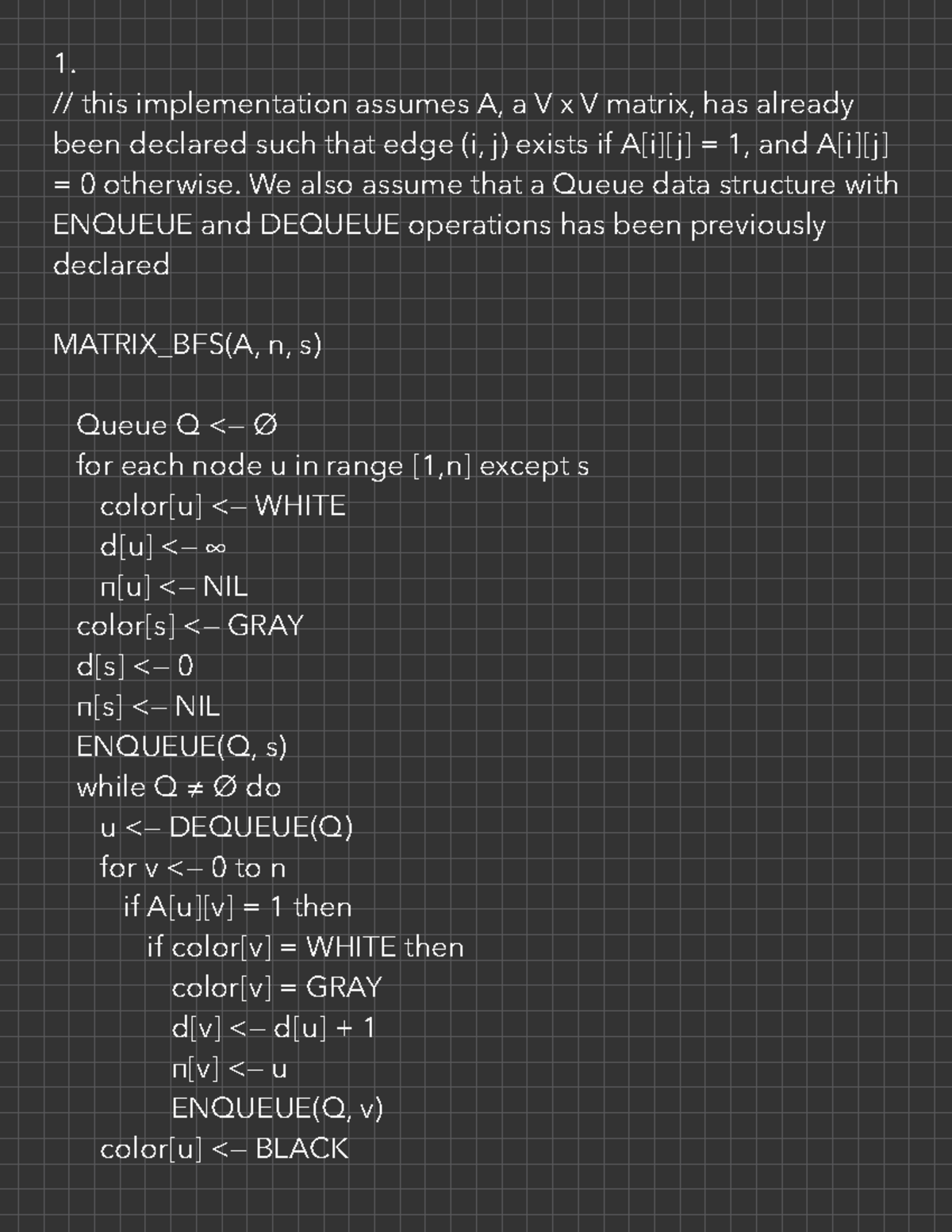 Problem Set 4 (Perfect Score) - 1. // this implementation assumes A, a ...