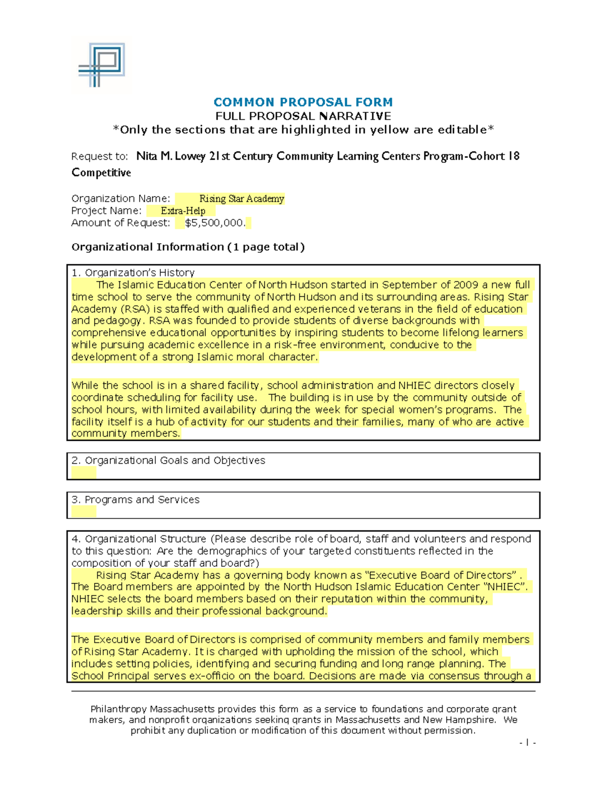 Doukali 2 Grant Proposal-Full Proposal Narrative - COMMON PROPOSAL FORM ...
