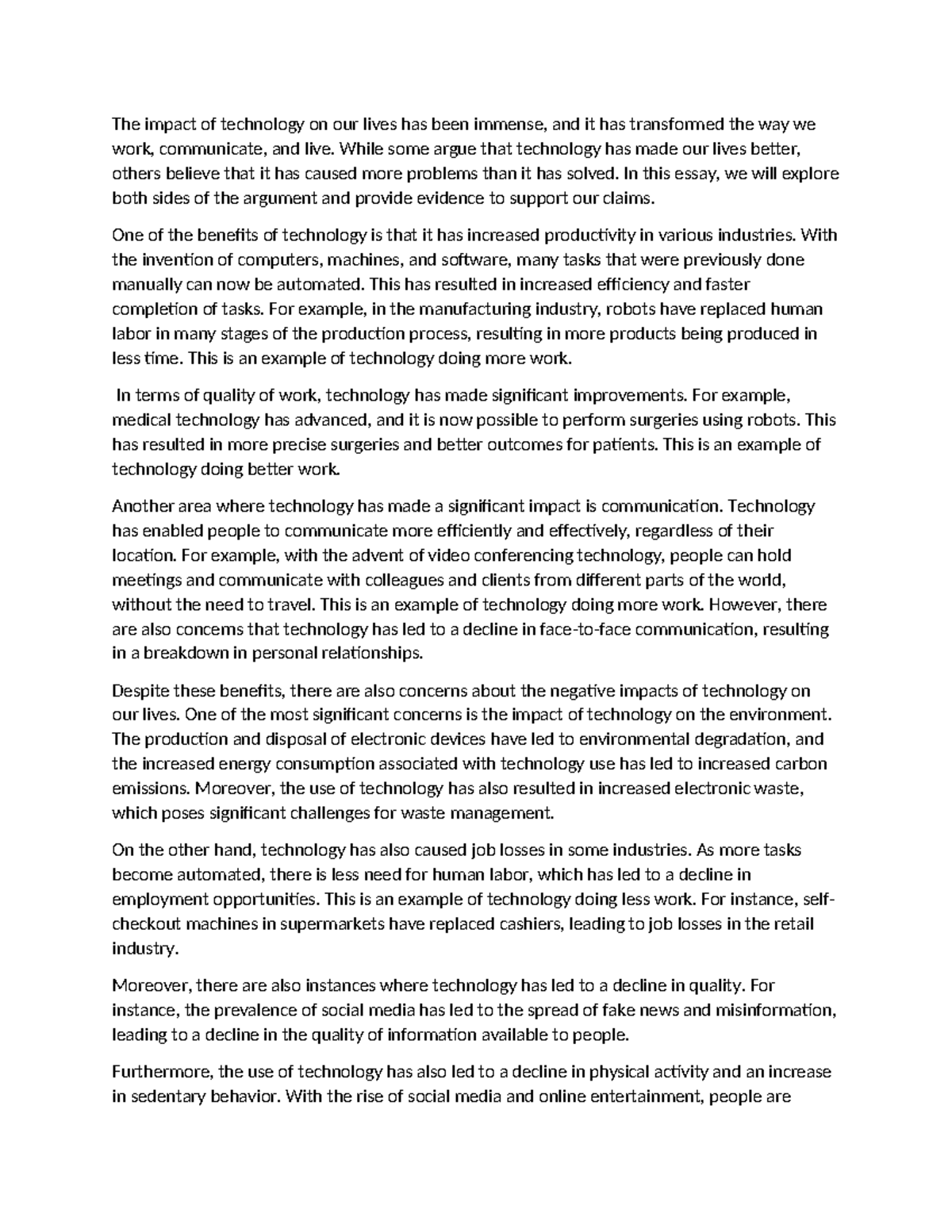 Does technology work more - The impact of technology on our lives has ...