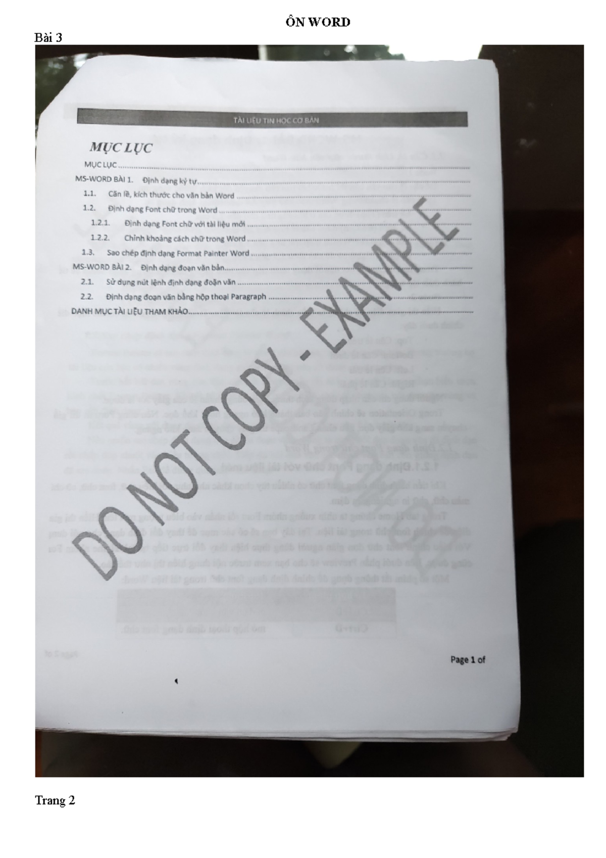 3. B3 Word - Tin đầu vào - Bài 3 ÔN WORD Trang 2 - Studocu