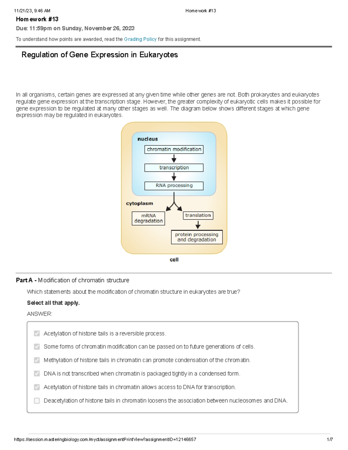 Homework #13 - Homework Due: 11:59pm on Sunday, November 26, 2023 To ...